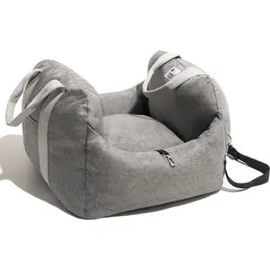 FUNNYFUZZY First Class Dog Car Seat Bed Grey
