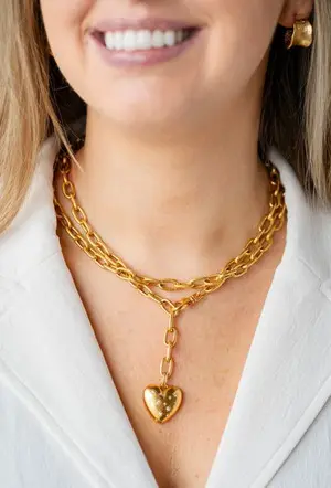 LONI PAUL JEWELRY Long Heart Necklace