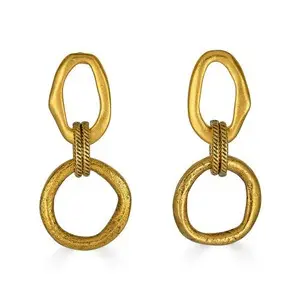 LONI PAUL JEWELRY Sculpted Circle Drop Earrings