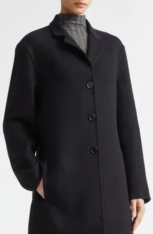 JIL SANDER Slim Fit Double Face Cashmere & Virgin Wool Coat