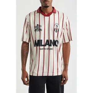SANTO STUDIO Milano 7 Johnny Collar Short Sleeve Club Jersey - Cream