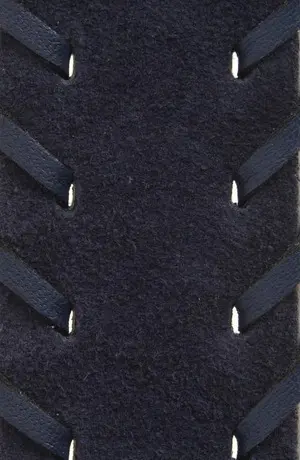 Veronica Beard Whipstitch Suede Belt - Navy