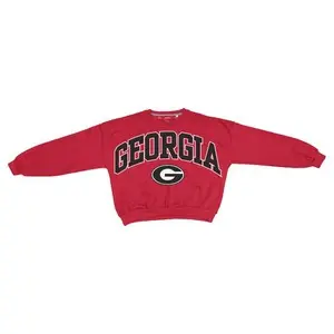 PRESSBOX Georgia Bulldogs Oversized Crewneck Sweatshirt - Red