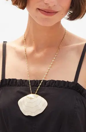 Clare V. Clamshell Pendant Necklace