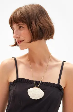 Clare V. Clamshell Pendant Necklace With Convertible Chain