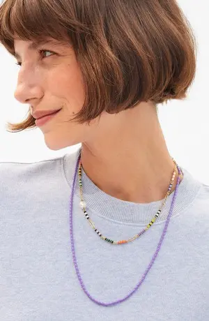 Clare V. Enamel Barrel Chain Necklace