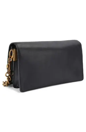 Kurt Geiger Shoreditch Soft Leather Shoulder Bag With Embellished Eagle Head And Printed Scarf