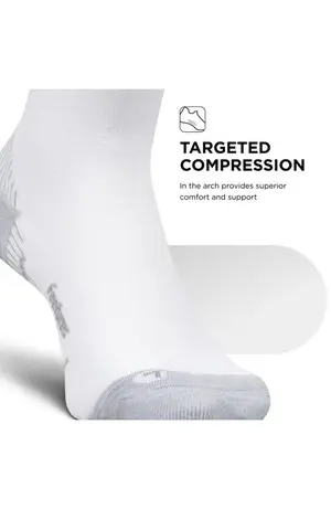 FEETURES Plantar Fasciitis Relief Light Cushion Mini Crew Socks - White