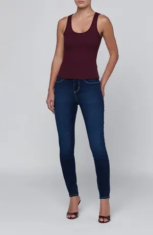 L'Agence Adira Ribbed Scoop Neck Tank - Deep Sangria