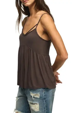 Lucky Brand Sandwash Braided Strap Babydoll Camisole