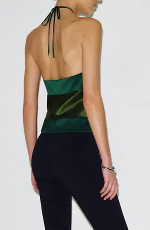 REFORMATION Jillian Silk Halter Top