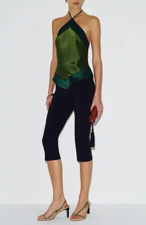 REFORMATION Jillian Silk Halter Top