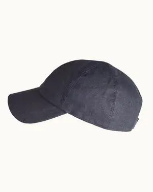 Orlebar Brown Linen Baseball Cap - Night Iris