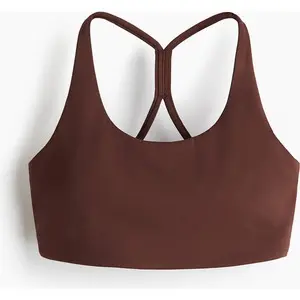 H&m Medium Support Sports Bra With Sculptmove - Brown