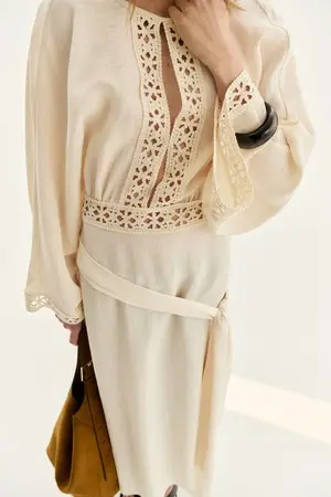 H&m Crochet-look Tunic Maxi Dress