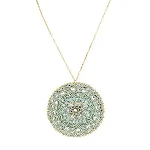 MADISON BEVERLY HILLS Statement Mandala Medallion Necklace - Blue