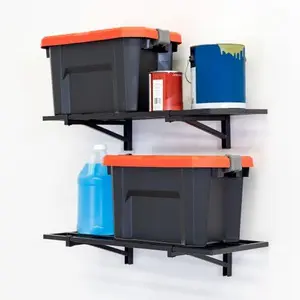 STOREYOUR 1' X 2' Bristol Garage Wall Mount Shelves | 2 Pack | - Black