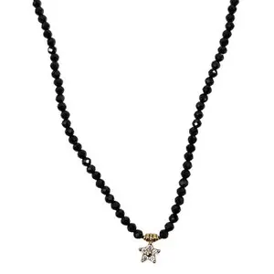 MADISON BEVERLY HILLS Onyx Star Charm Beaded Necklace - Black