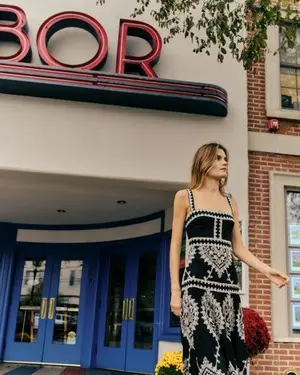 CARTOLINA Adair Embroidered Midi Dress