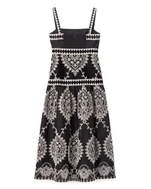 CARTOLINA Adair Embroidered Midi Dress