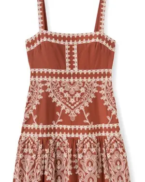CARTOLINA Adair Embroidery Midi Dress - Saffron