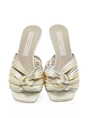Stella McCartney Metallic Leather Knotted Heeled Sandals