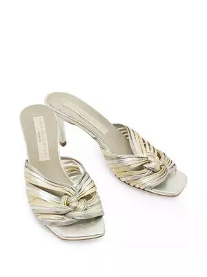 Stella McCartney Metallic Leather Knotted Heeled Sandals