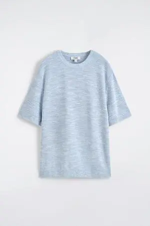 Cos Relaxed Bouclé-knit T-shirt Blue
