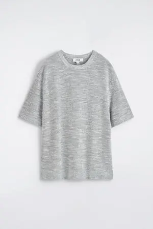 Cos Relaxed Bouclé-knit T-shirt - Gray