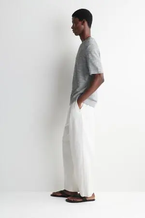 Cos Relaxed Bouclé-knit T-shirt - Gray