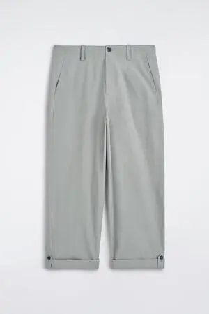 Cos Relaxed-fit Straight-leg Cuffed Pants - Gray