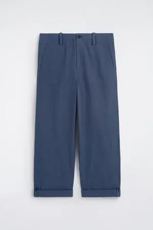 Cos Relaxed-fit Straight-leg Cuffed Pants - Navy