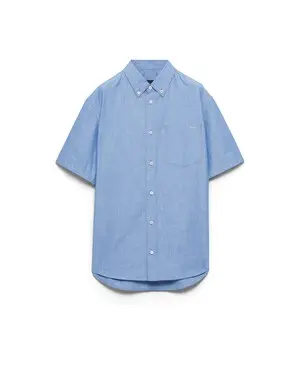 Prada Short-sleeved Chambray Shirt - Blue