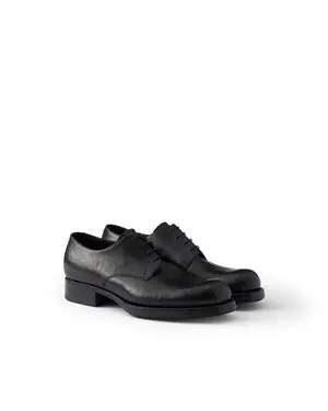 Prada Antiqued Leather Lace-up Shoes