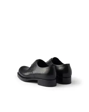 Prada Antiqued Leather Lace-up Shoes