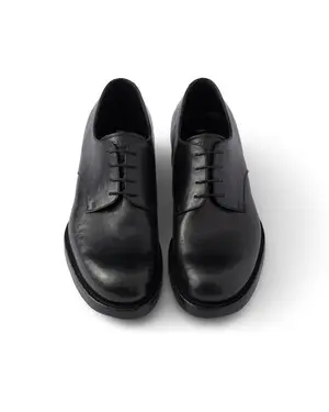 Prada Antiqued Leather Lace-up Shoes