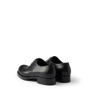 Prada Antiqued Leather Lace-up Shoes