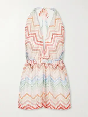 Missoni Halterneck Crochet-knit Playsuit - Pink