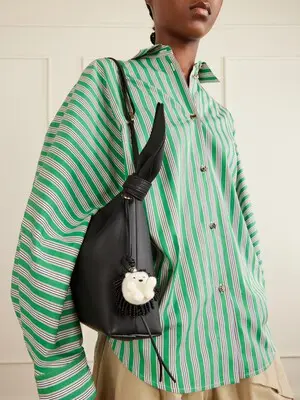 Loewe Hedgehog Bead-embellished Wool-felt And Leather Bag Charm