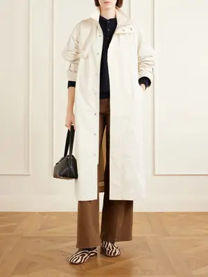 FRAME Belted Cotton-twill Trench Coat
