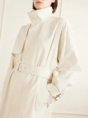 FRAME Belted Cotton-twill Trench Coat