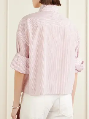TWP Striped Cotton-poplin Shirt With Neck Tie Detail