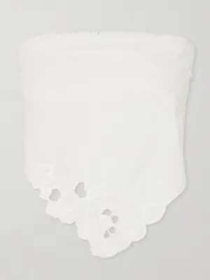 SIR. Klara Cropped Broderie-anglaise Cotton Poplin Top