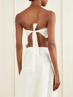 SIR. Klara Cropped Broderie-anglaise Cotton Poplin Top