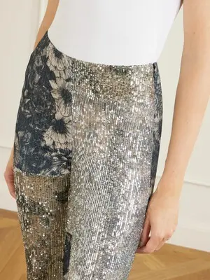 MAISON MARGIELA Sequined Patchwork Jersey Straight-leg Pants