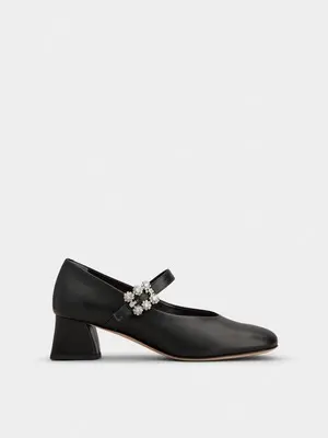 ROGER VIVIER Efflorescence Mary Jane Pumps In Leather