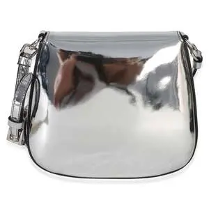 Prada Argento Spazzolato Cleo Flap Bag - Silver