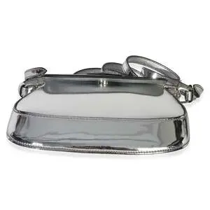 Prada Argento Spazzolato Cleo Flap Bag - Silver
