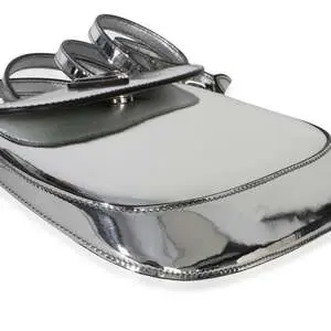 Prada Argento Spazzolato Cleo Flap Bag - Silver
