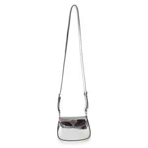 Prada Argento Spazzolato Cleo Flap Bag - Silver